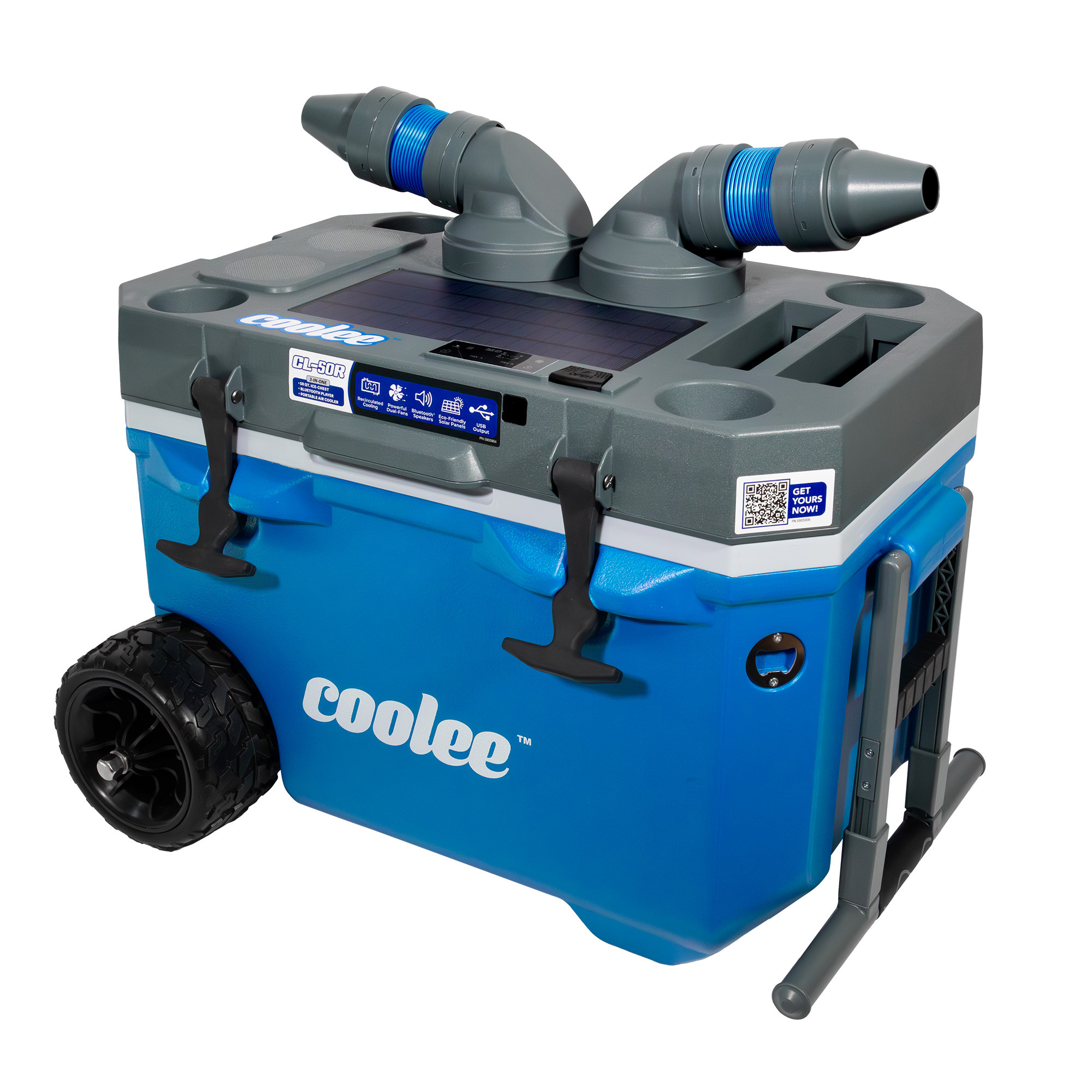 Cool Boss, Coolee 4- in 1 Portable Air Cooler Ice Chest, Fan Diameter 4 in, Air Delivery 165 cfm ...